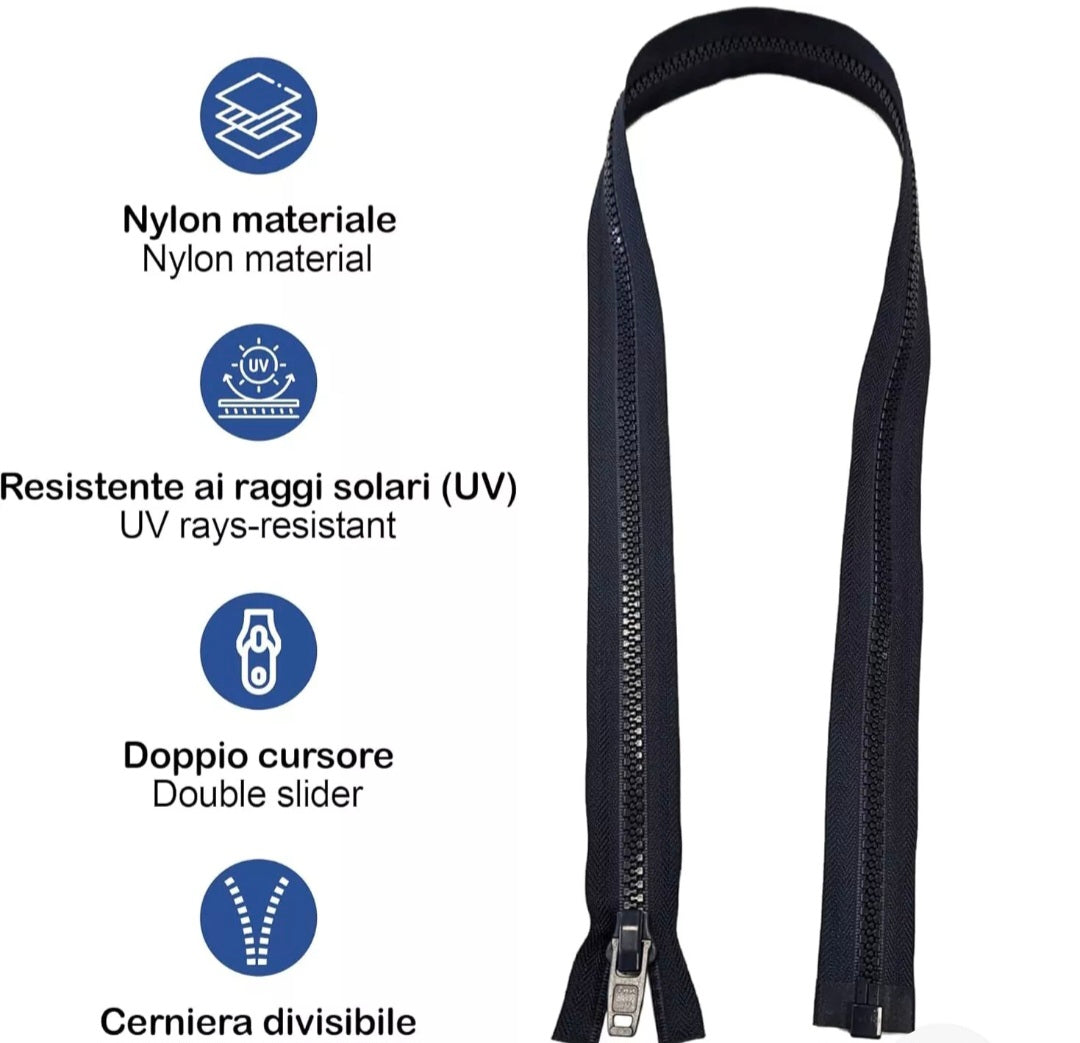 Cerniera pressofusa YKK divisibile (Catena 8) con cursore – Nautica ...